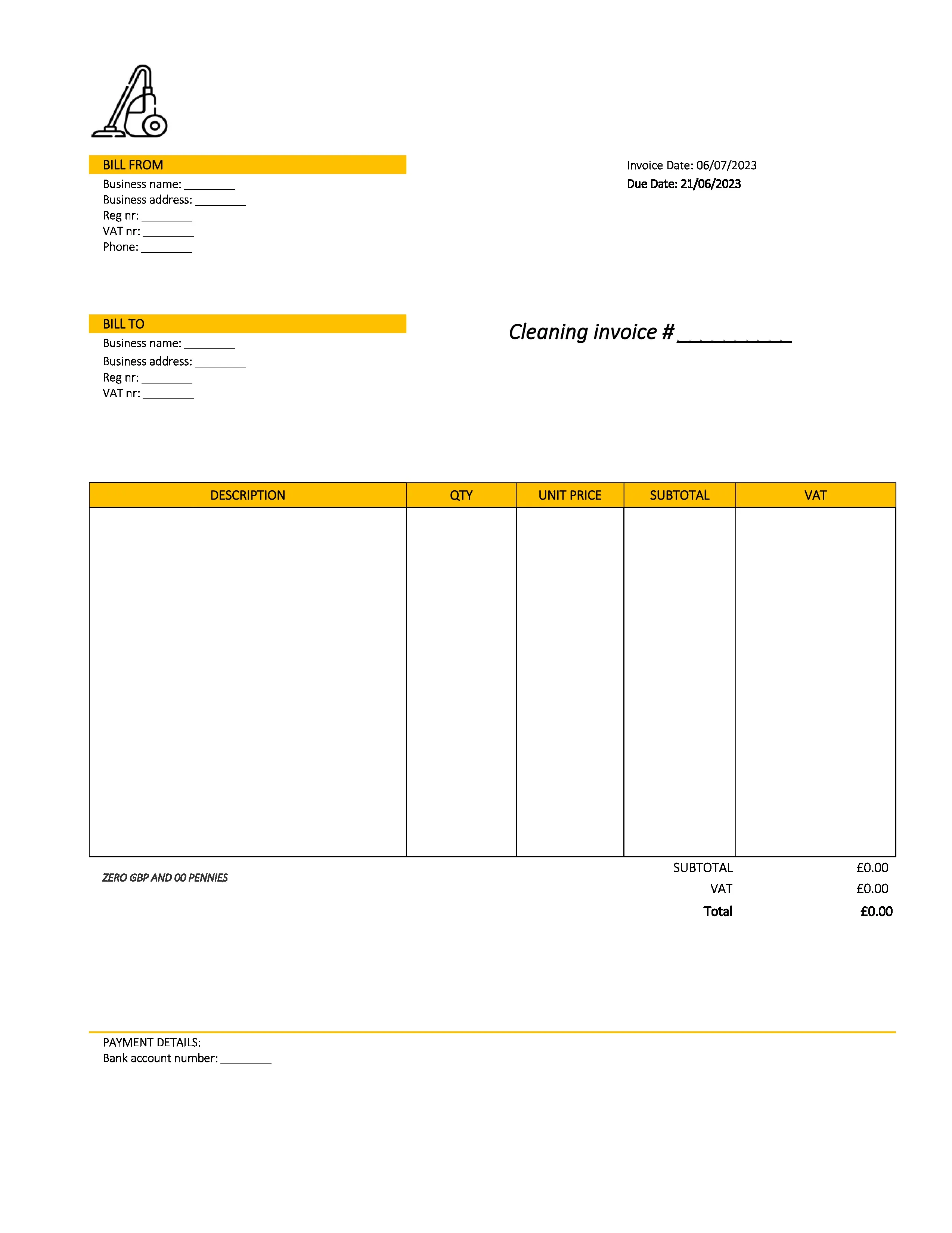 35 Free Cleaning Invoice Templates UK - Word, Excel, PDF, Google docs ...