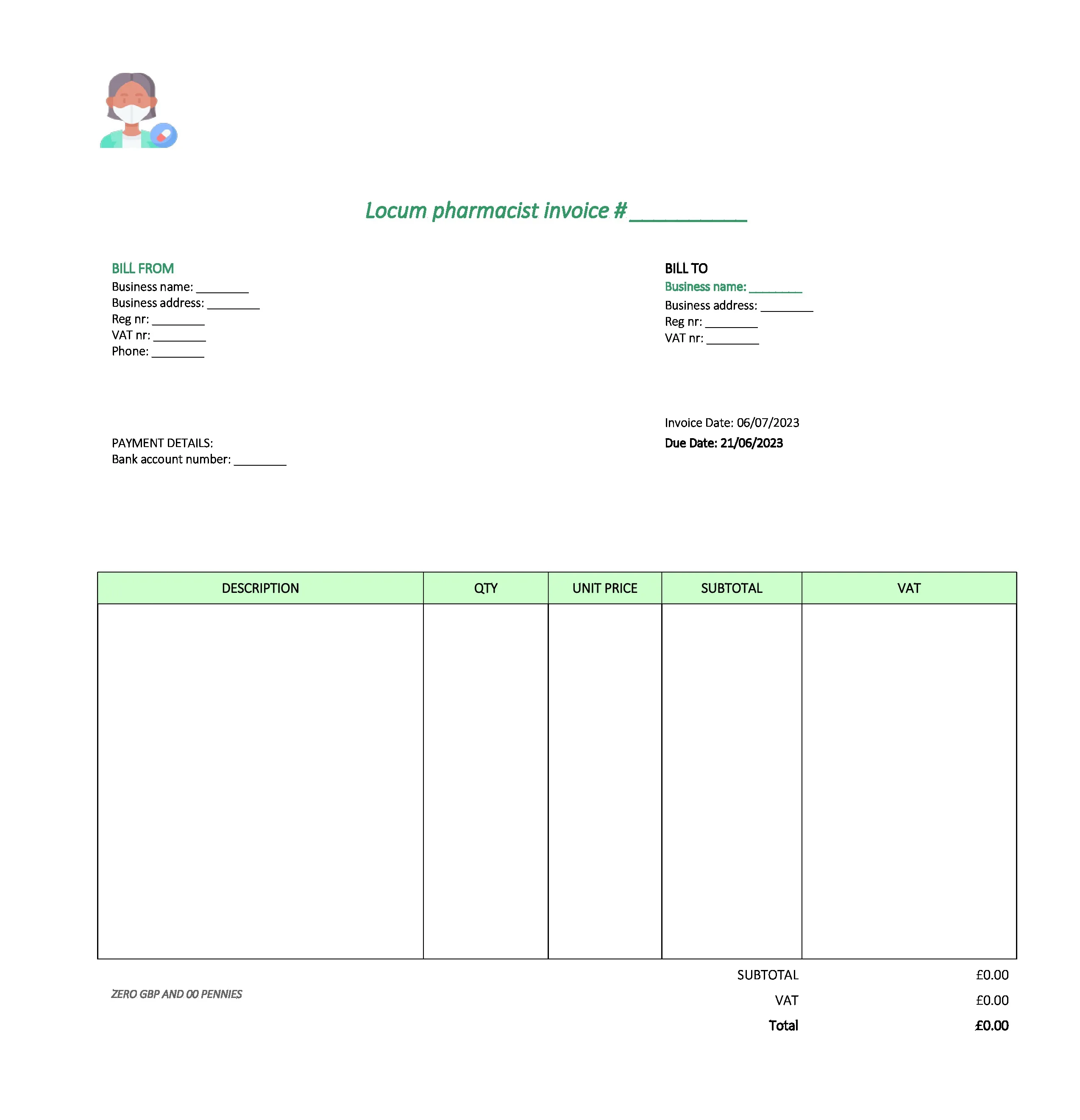 35 Free Locum Pharmacist Invoice Templates UK - Word, Excel, PDF ...