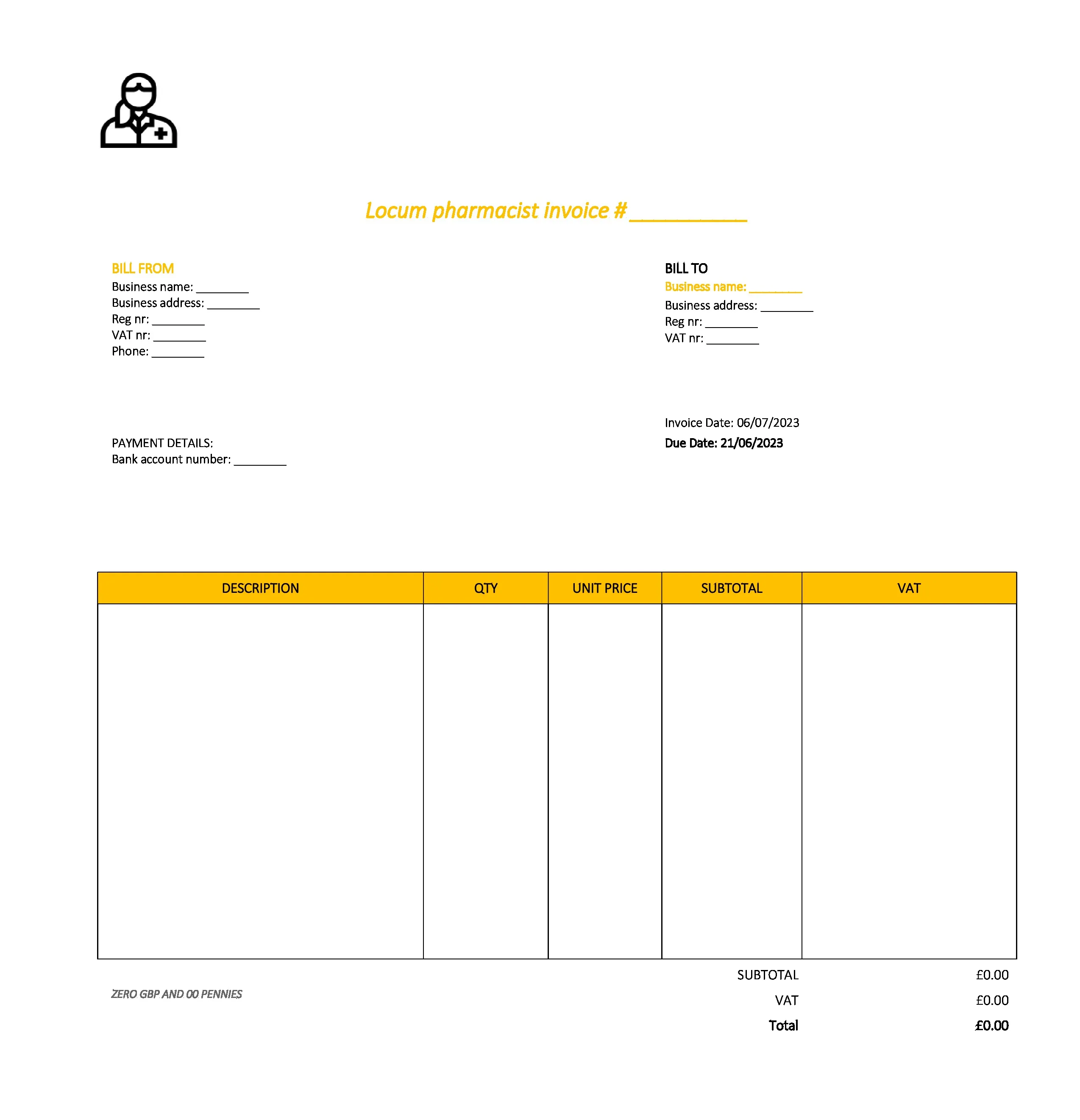 35 Free Locum Pharmacist Invoice Templates UK - Word, Excel, PDF ...