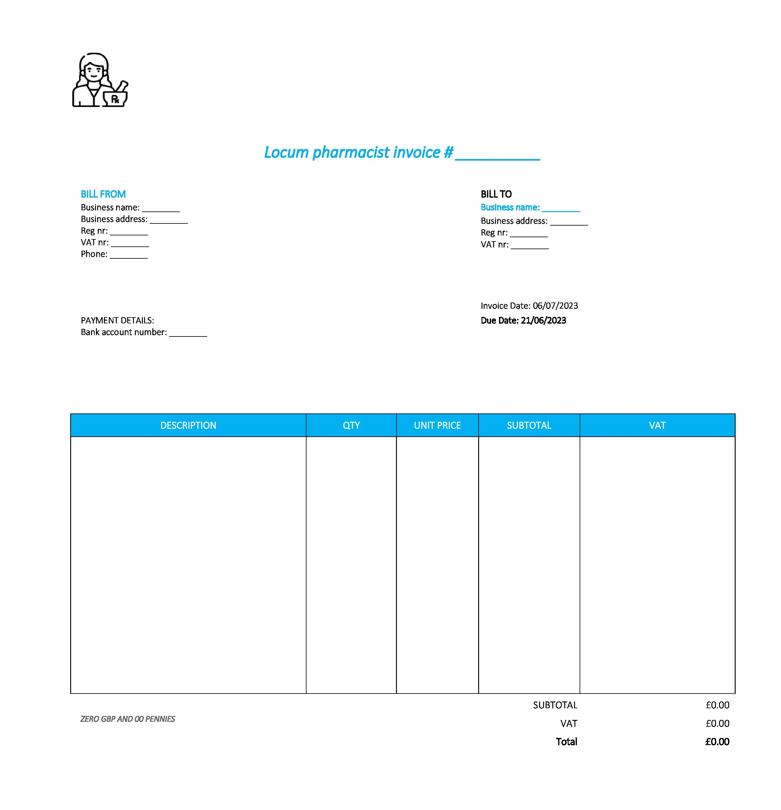 35 Free Locum Pharmacist Invoice Templates UK - Word, Excel, PDF ...
