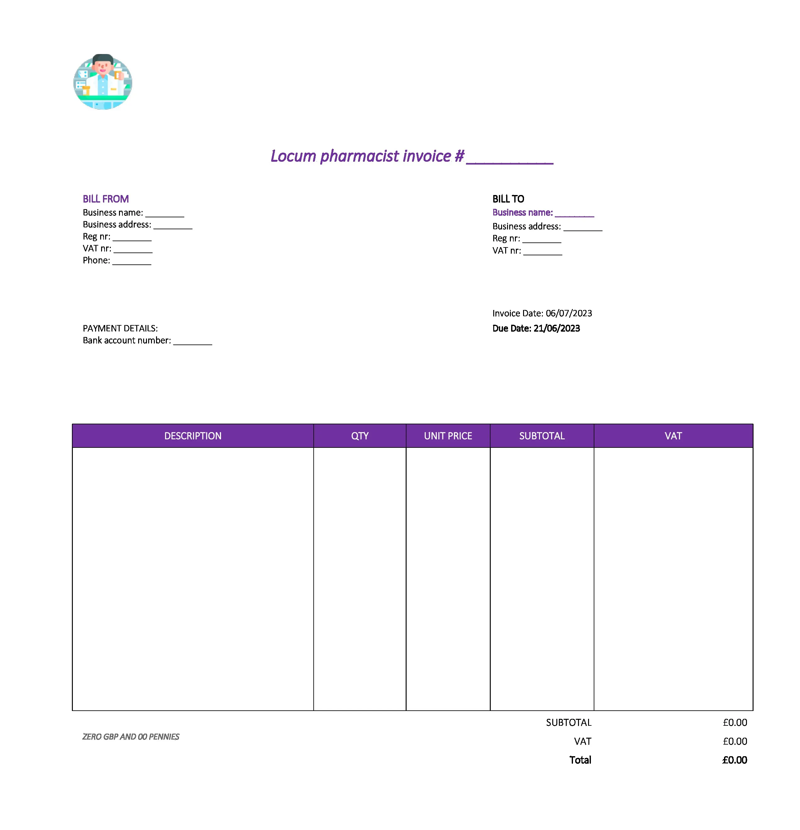 35 Free Locum Pharmacist Invoice Templates UK - Word, Excel, PDF ...