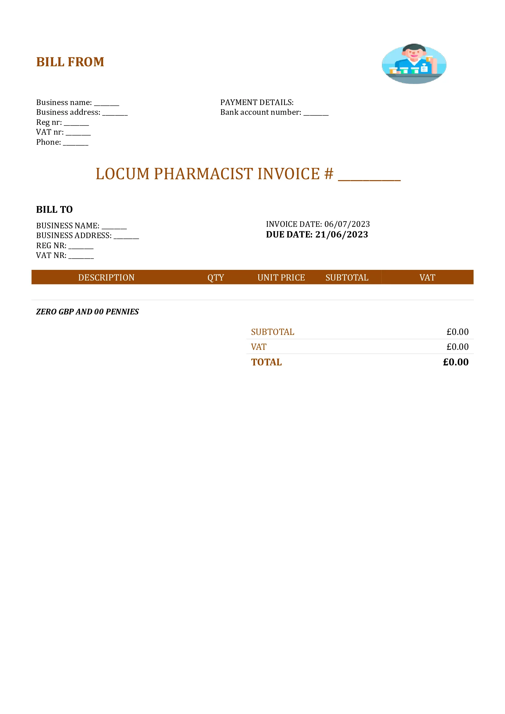 35 Free Locum Pharmacist Invoice Templates UK - Word, Excel, PDF ...